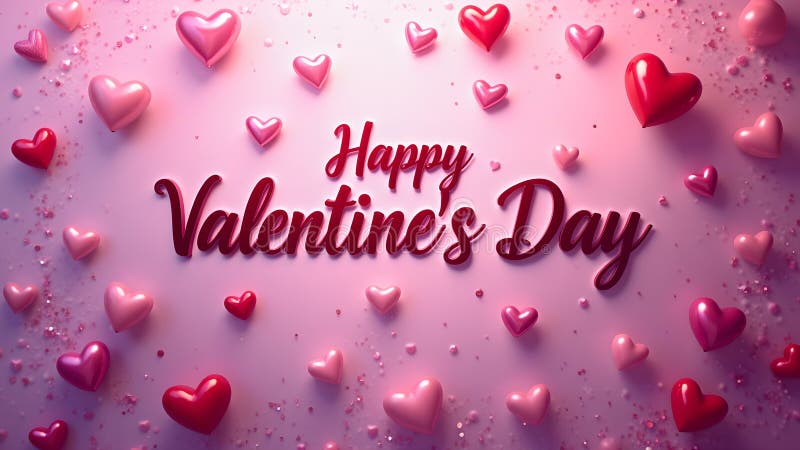 Happy Valentine S Day, Romantic Heart Background Stock Illustration ...