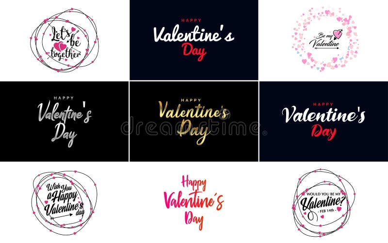 Happy Valentine S Day Typography Poster With Handwritten Calligraphy