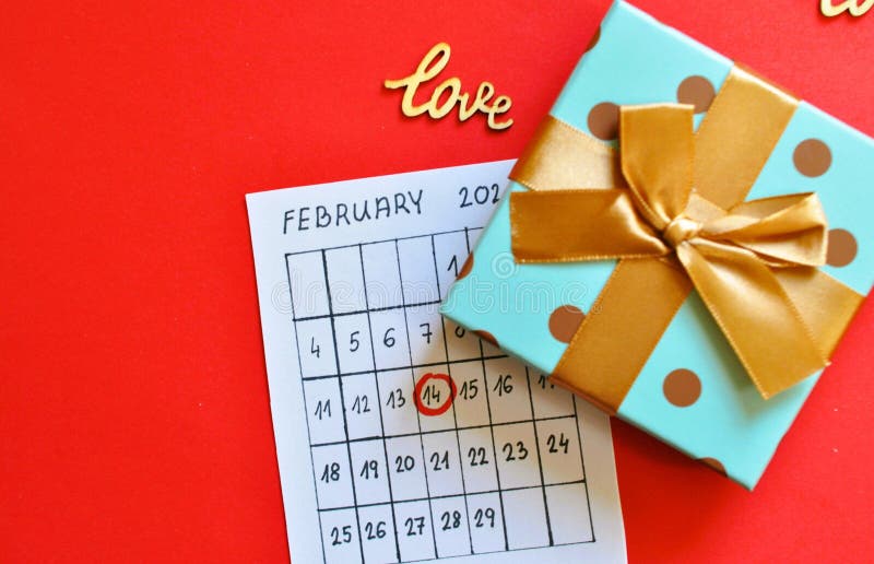 February 14 in calendar stock illustration. Illustration of font ...