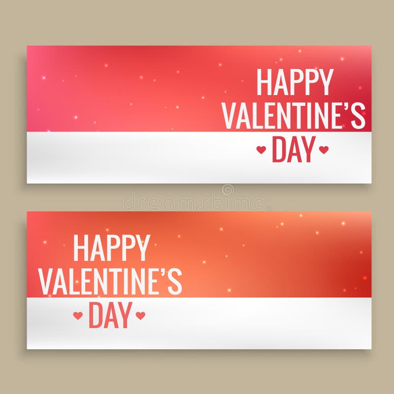 Happy Valentines Day Banners Vector Design Stock Vector - Illustration ...