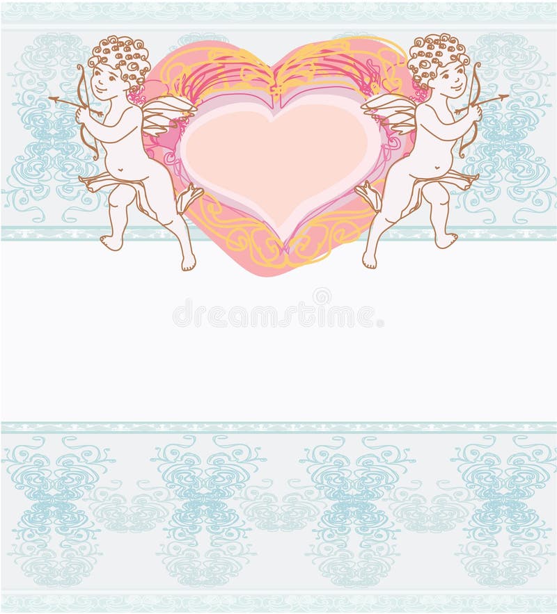 Cupid Valentines Day Border Frame Stock Illustration - Illustration of ...