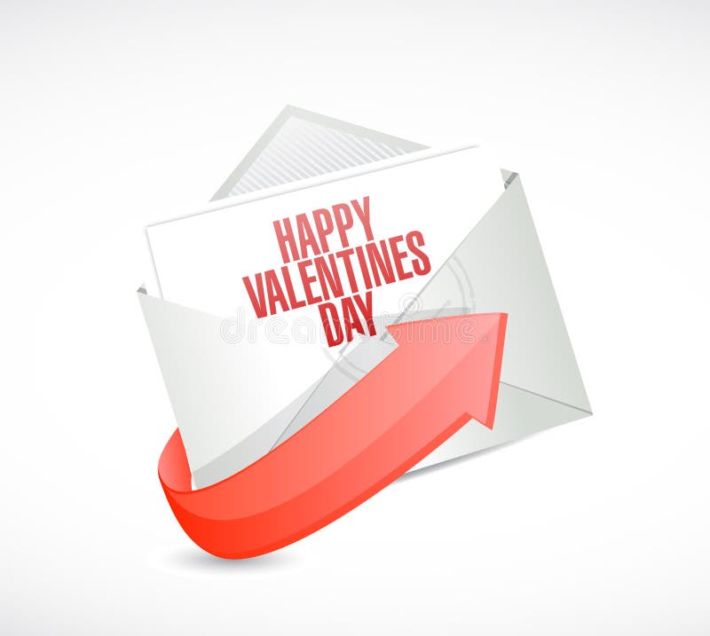 Happy Valentines Day Email Sign Illustration Stock Illustration ...