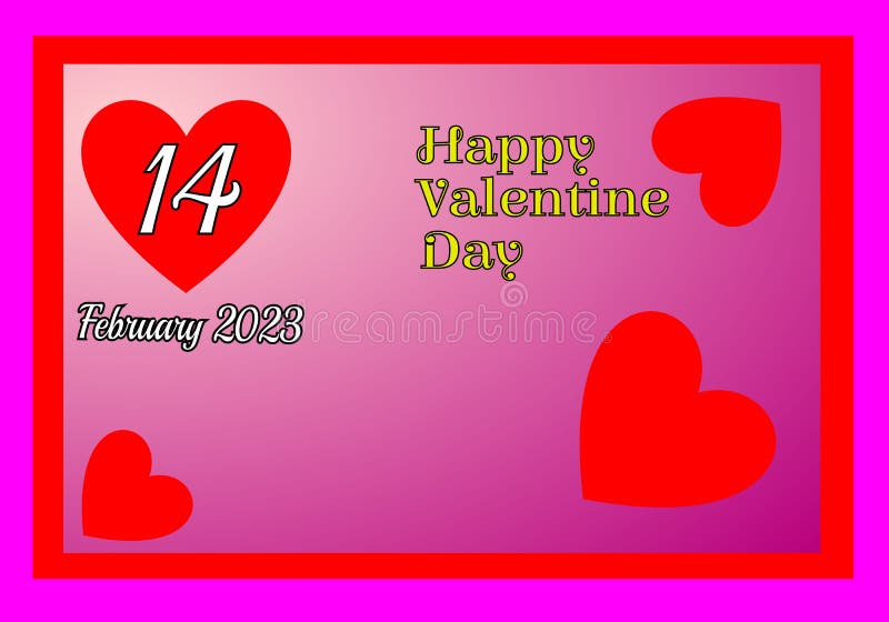 Happy Valentines Day 14 February 2023 Poster Design Stock Illustration ...