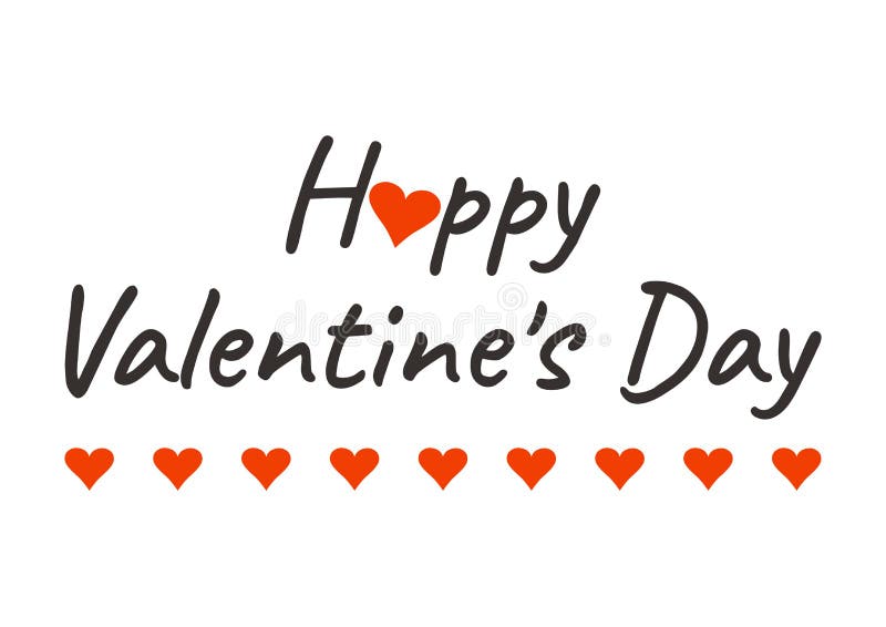 Happy Valentines Day Greeting Card With Red Hearts Vector Stock