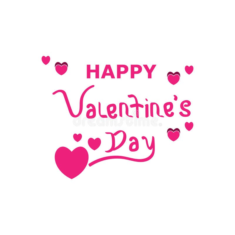 Happy Valentines Day Logo Vector Template Stock Vector - Illustration ...