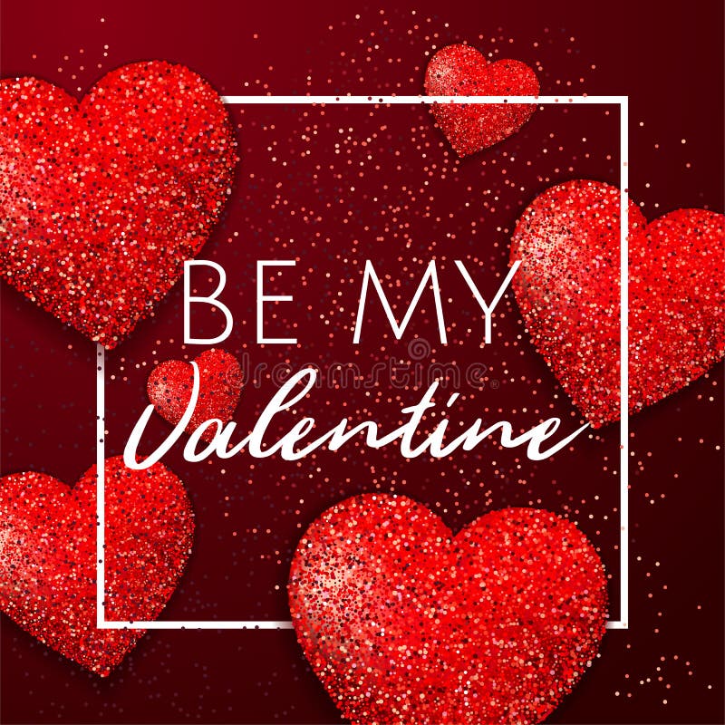 Happy Valentines Day Romantic Design Elements Be My Valentine Love