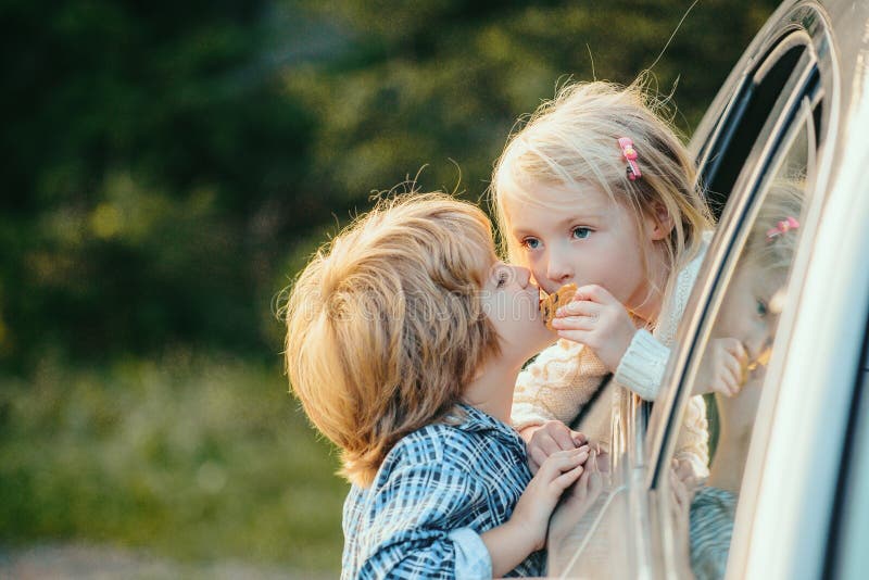 Happy Valentines Day. Romantic Kids Having Date at Valentines Day ...