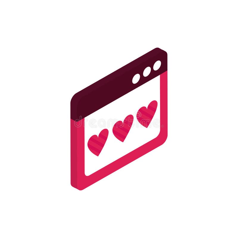 Happy Valentines Day Website Love Isometric Icon Stock Vector ...