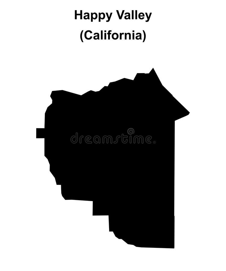 Happy Valley outline map stock vector. Illustration of happy - 386060514