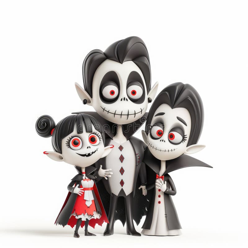 Happy Vampire Family Celebrating Hallowee,Generative Ai Stock ...
