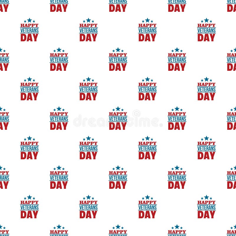 Happy Veterans Day Pattern Seamless Vector Stock Vector - Illustration ...