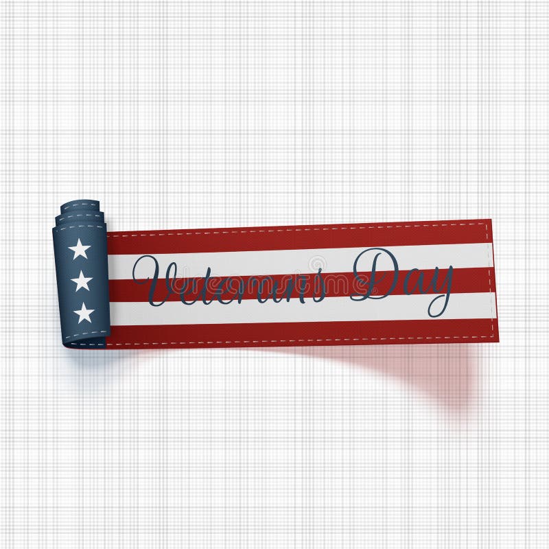 Veterans Day Ribbon stock vector. Illustration of banner - 16489215
