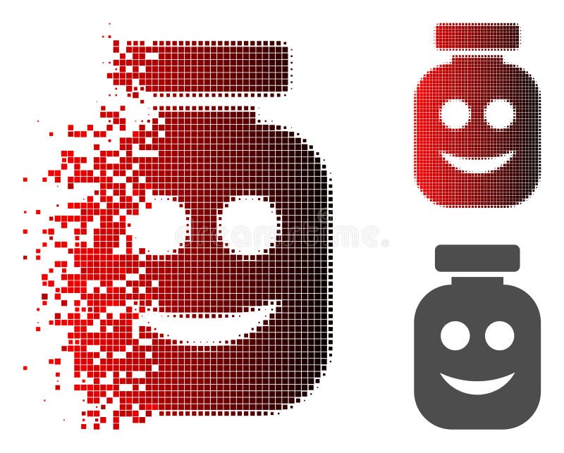 Dust Pixel Halftone Happy Vial Icon Stock Vector - Illustration of ...