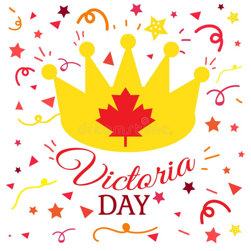 Happy Victoria Day Sticker stock illustration. Illustration of leaf ...