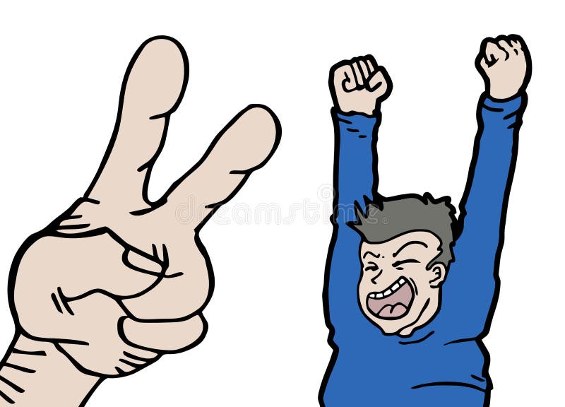 Happy victory stock vector. Illustration of victory, sorting - 48818220