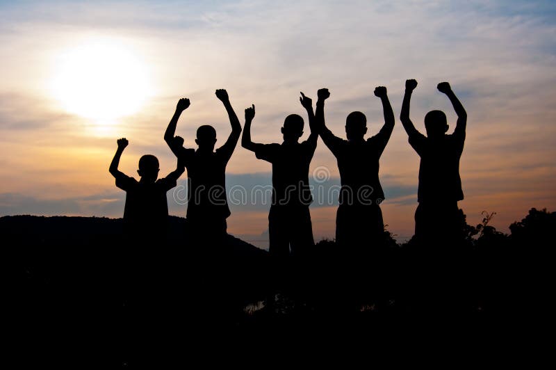 Happy and victory together stock image. Image of energy - 25911309