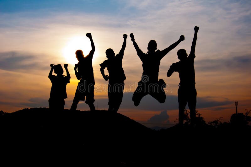 Happy and victory together stock image. Image of energy - 25911309
