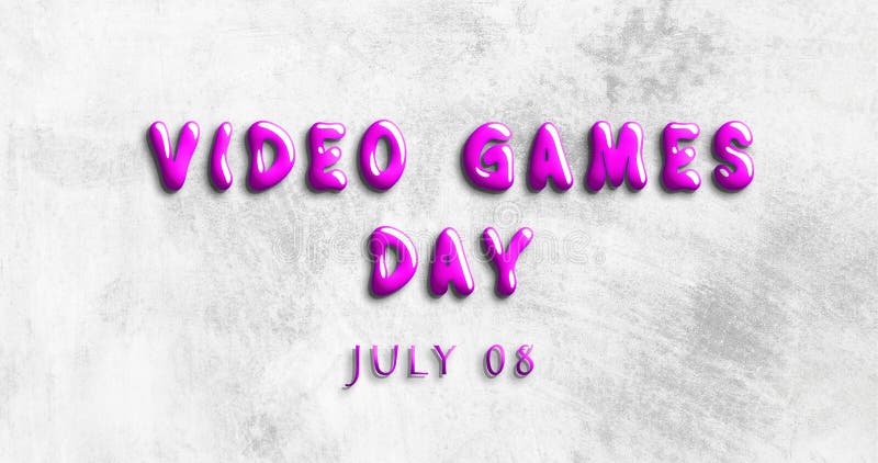 Happy Video Games Day, July 08. Calendar of July Water Text Effect ...
