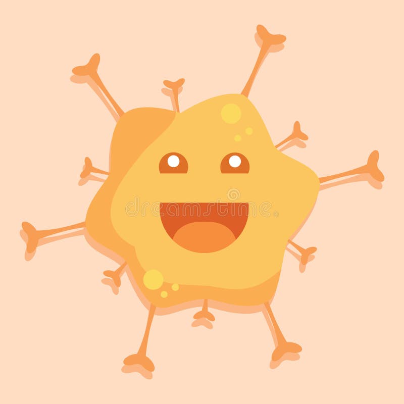 Happy virus cartoon stock vector. Illustration of science - 184407866