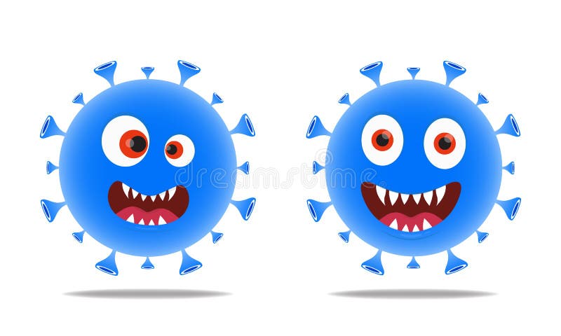 Happy Virus Mascot Vector Illustration, Bacteria Images Stock Vector ...