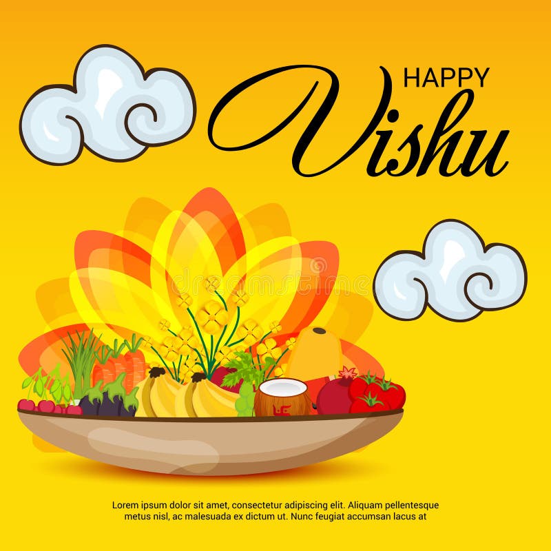Happy Vishu. stock illustration. Illustration of summer - 89791677