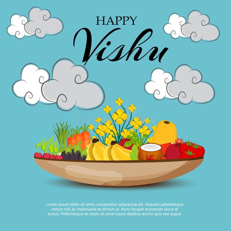 Happy Vishu. stock illustration. Illustration of south - 89868164