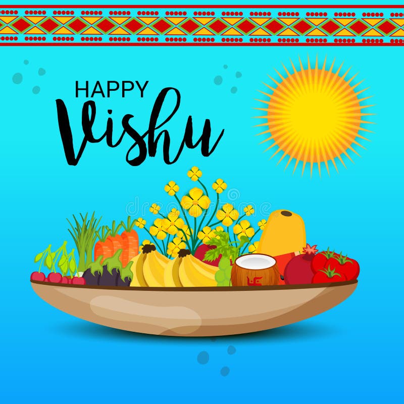 Happy Vishu. stock illustration. Illustration of greeting - 89868099