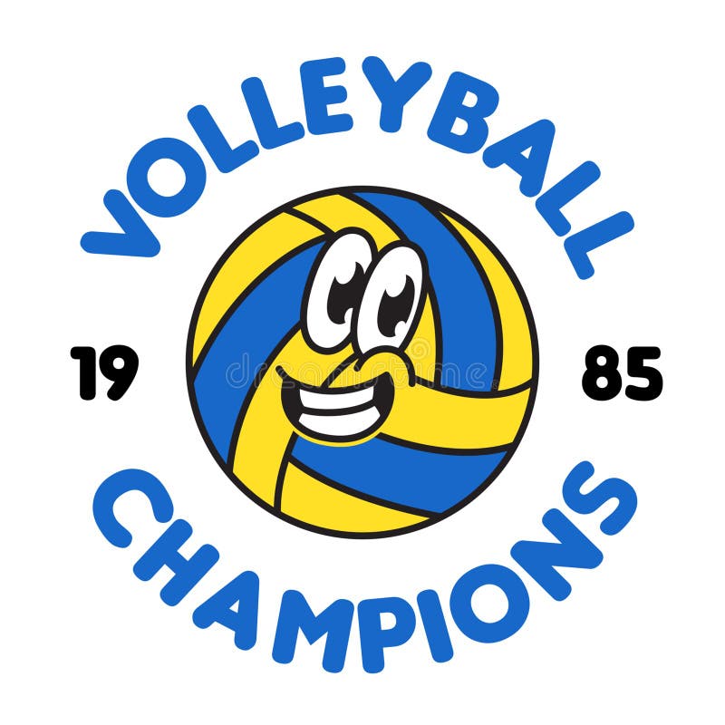 Happy Volleyball Character T-Shirt Design Stock Vector - Illustration ...