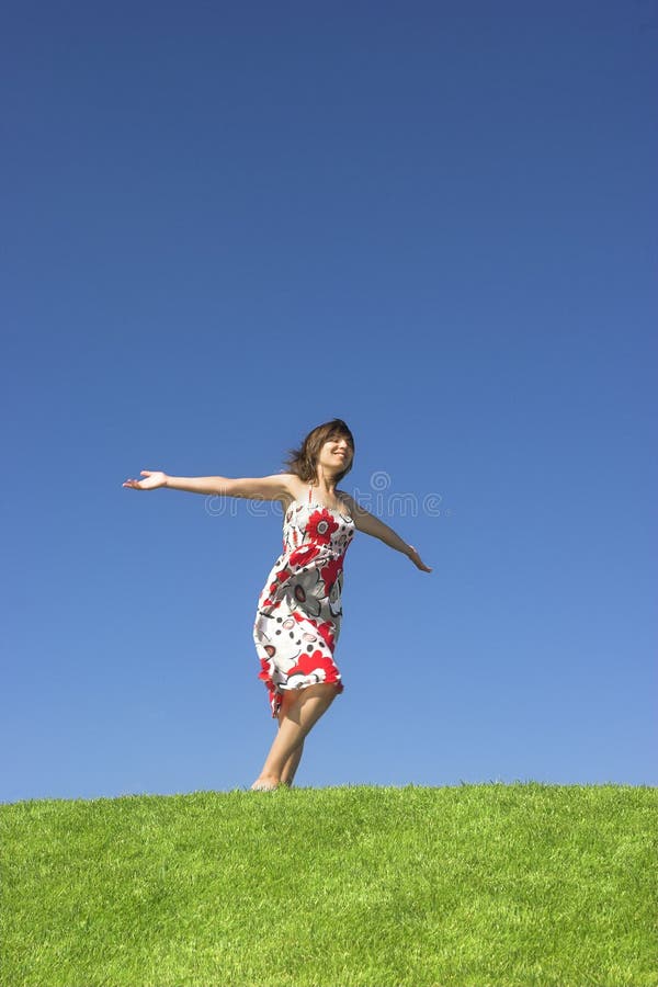 Woman Walking Over a Beautiful Road Stock Photo - Image of landscape ...