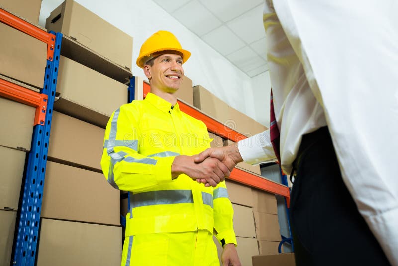 Happy warehouse worker stock image. Image of chemicals - 37867431