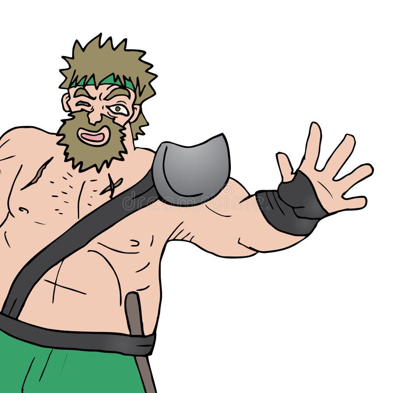 Happy warrior stock vector. Illustration of barbarian - 42983375