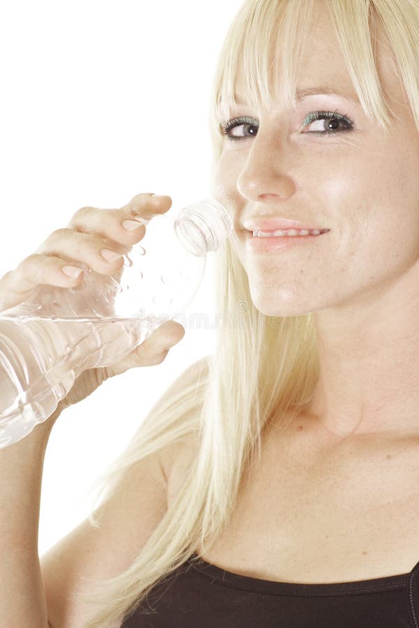 Happy with water stock photo. Image of female, bottle - 11465974