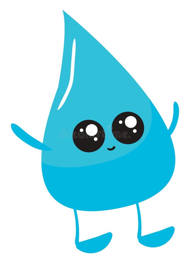 Smiley Water Drop. Vector Icon Stock Vector - Illustration of isolated ...