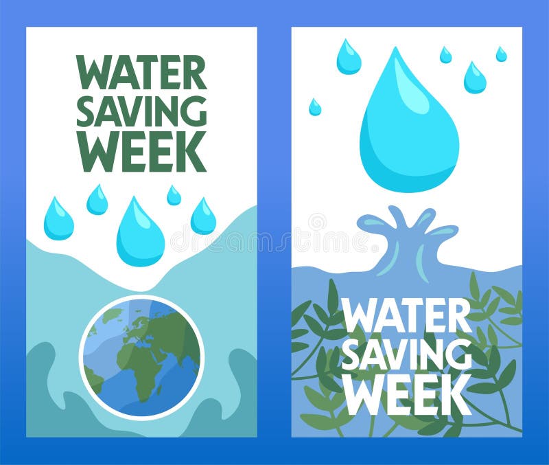 Happy Water Saving Week To Save More Water Stock Illustration ...