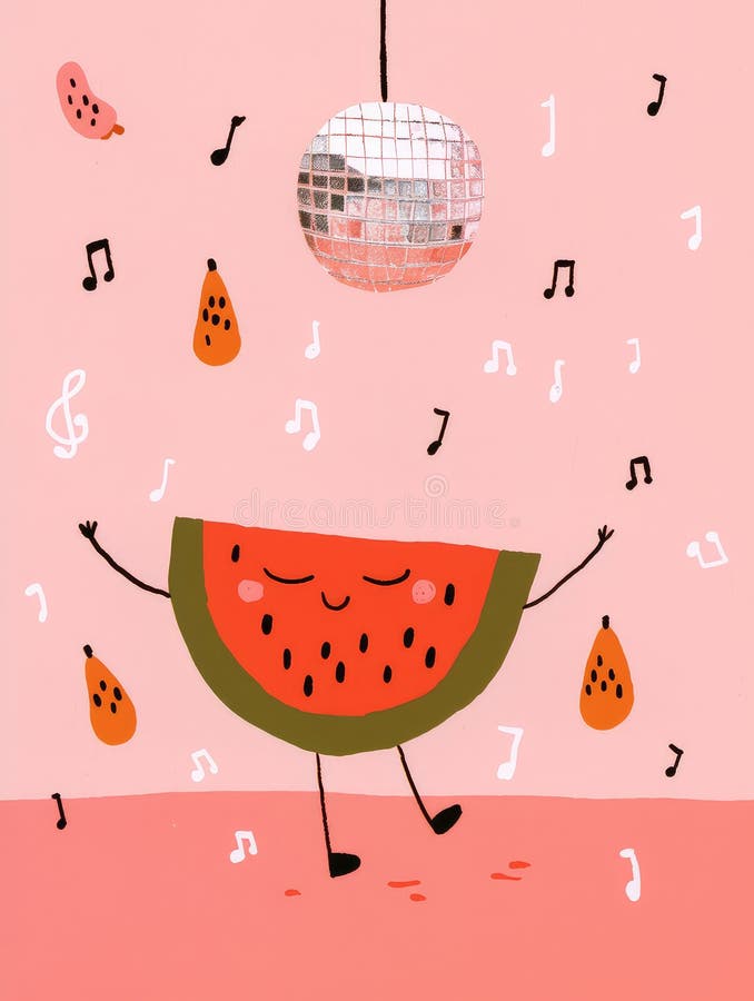 Happy watermelon cartoon stock illustration. Illustration of funny ...