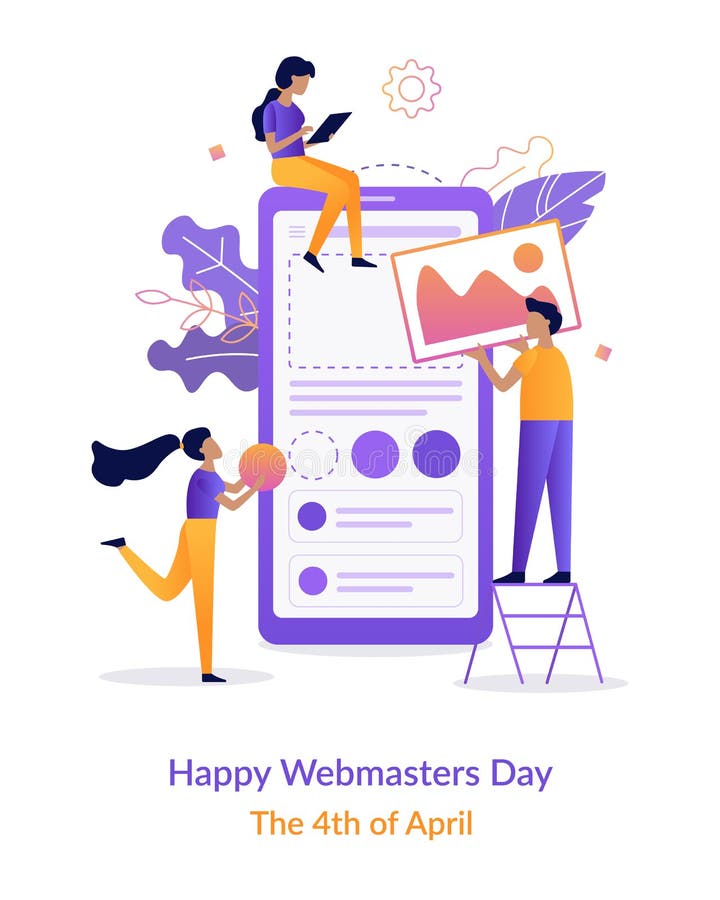 Happy webmasters day stock vector. Illustration of character - 143135048