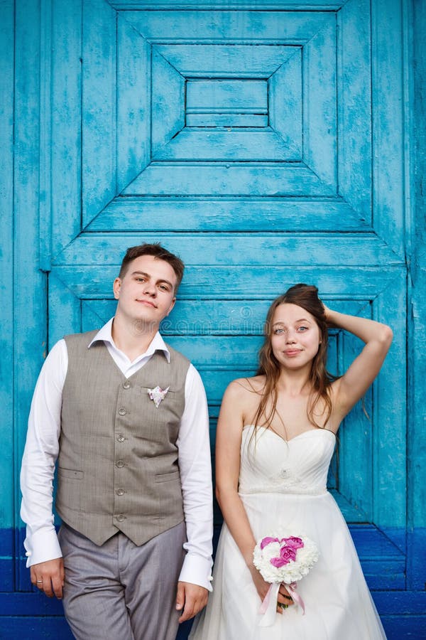 Happy Wedding Couple Having Fun Stock Image - Image of fashion ...