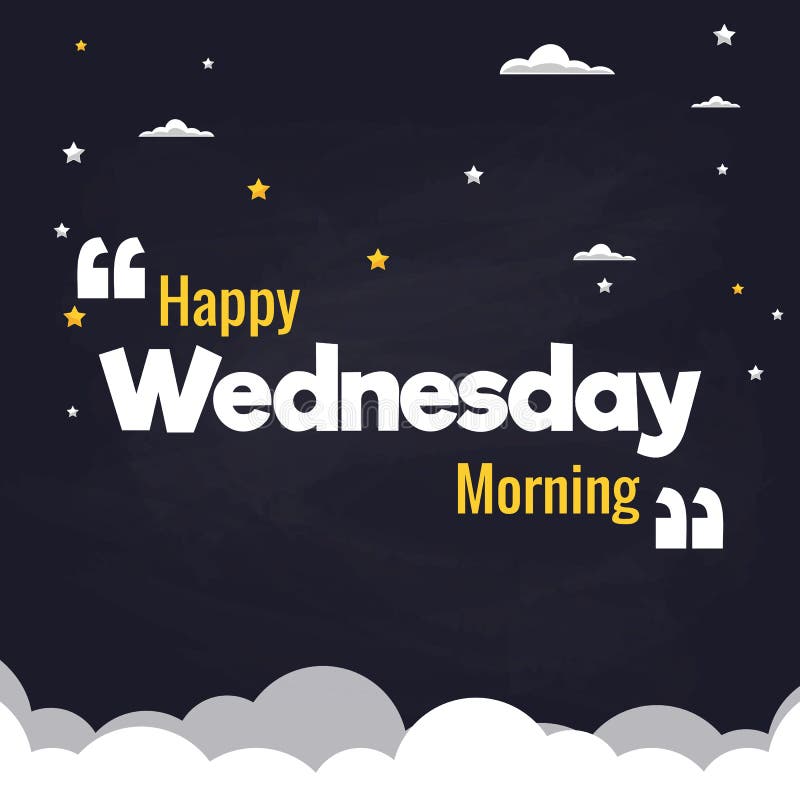 Happy Wednesday Morning Flat Illustration Background Vector Design ...
