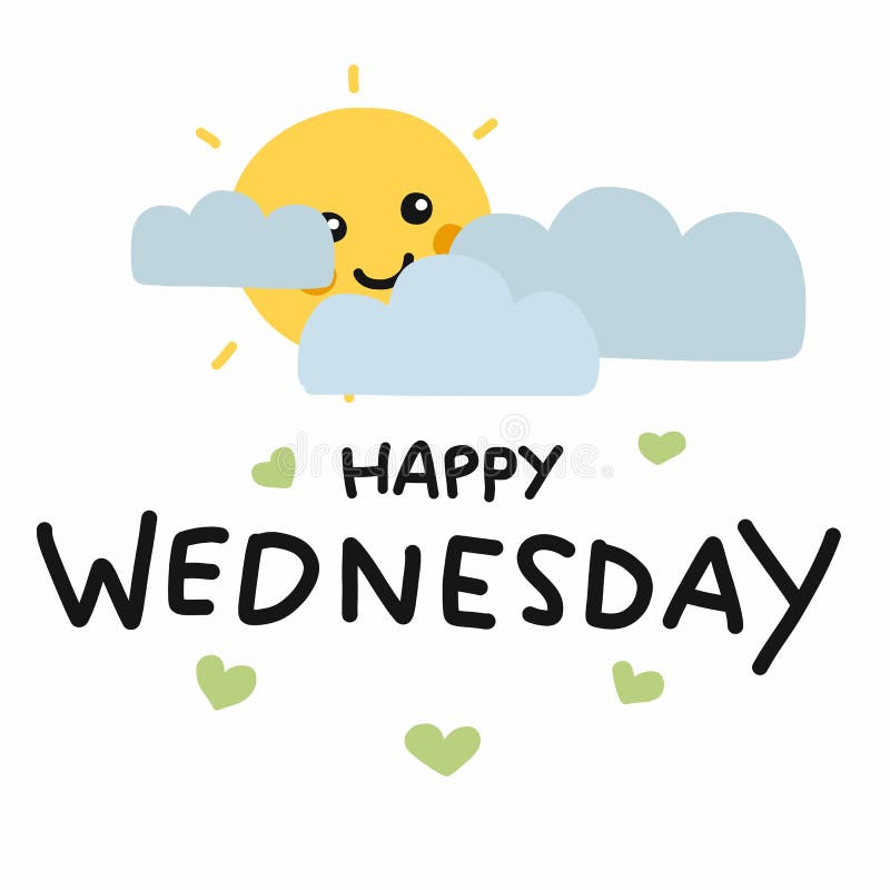 Happy Wednesday Cartoon Text Clipart Stock Illustration - Illustration ...