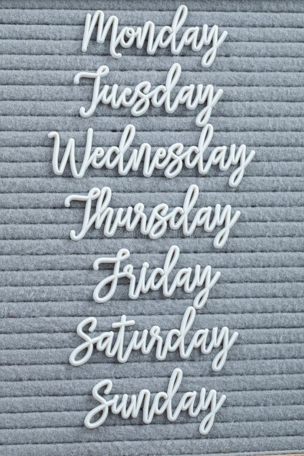 Happy Weekdays Poster Written with Letter Symbols on the Grey Tissue ...