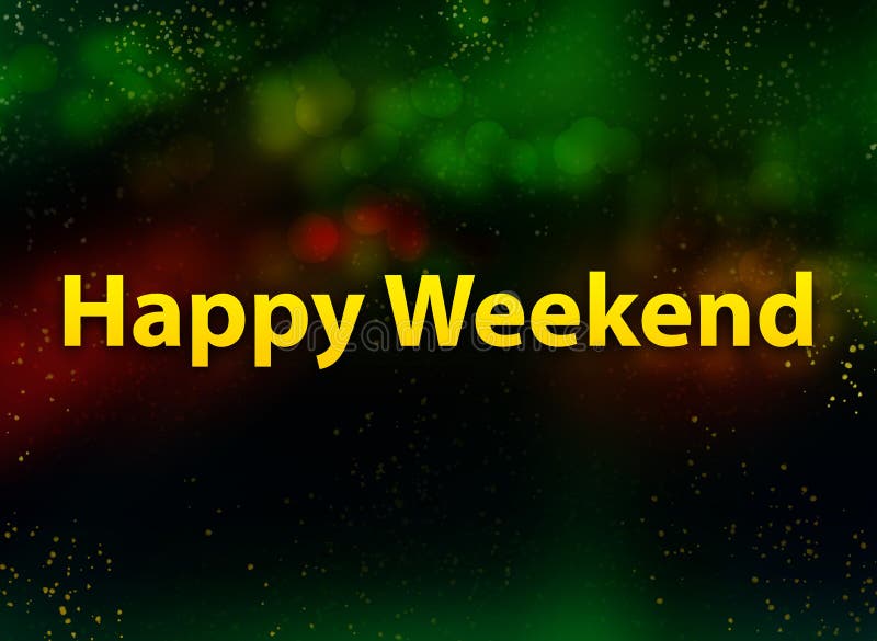 Happy Weekend Abstract Digital Banner Yellow Background Stock ...