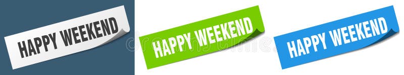 Happy Weekend Banner. Happy Weekend Speech Bubble Label Set. Stock ...