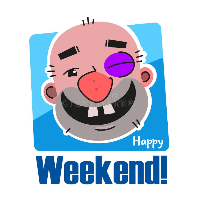 Happy Weekend Beer Men Smile Cartoon Doodle Vector Stock Vector ...