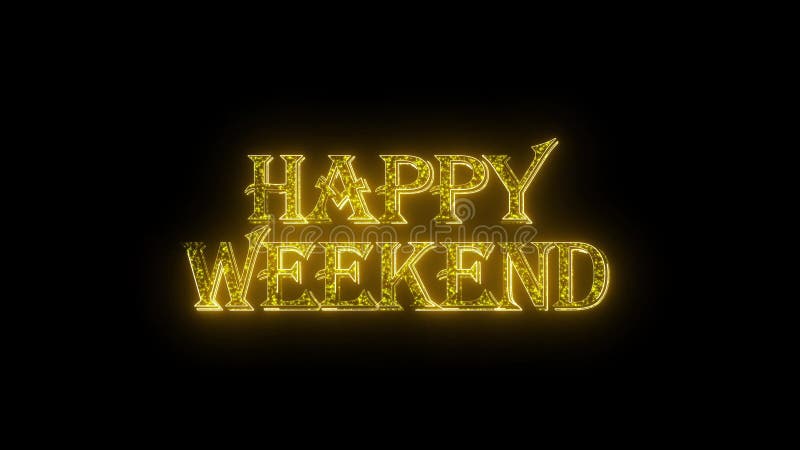 Happy Weekend Golden Text Animation Particles Shiny Gold Stock Video ...