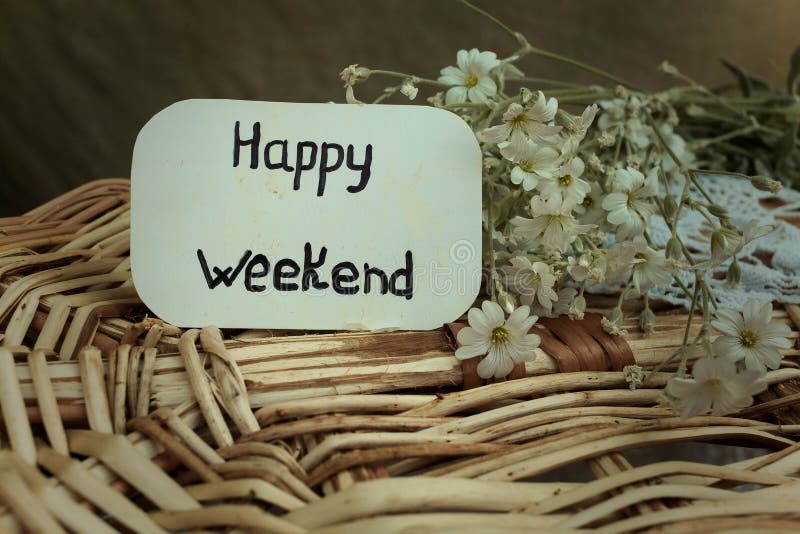 A label with Happy Weekend stock image. Image of weekend - 54435575