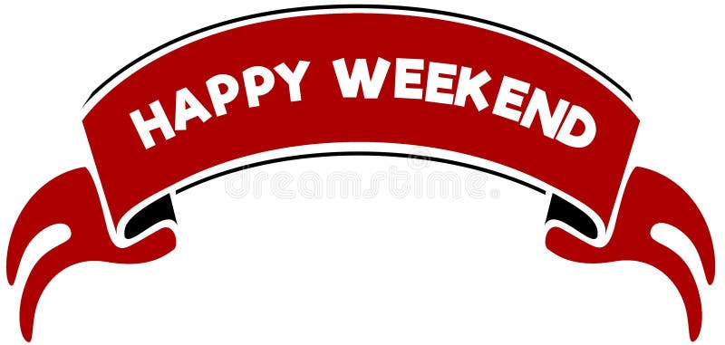 HAPPY WEEKEND on red band. stock illustration. Illustration of text ...