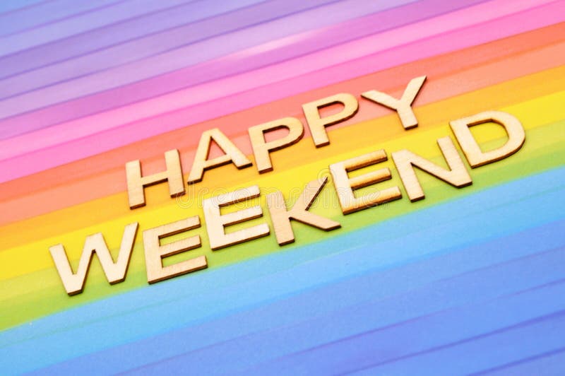 Happy weekend text stock image. Image of advertising - 362531547