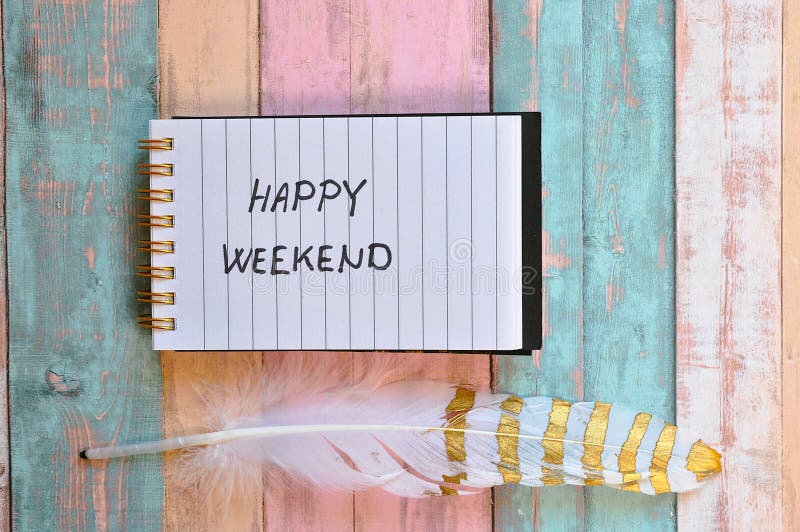 Happy weekend text stock photo. Image of textile, write - 362521868