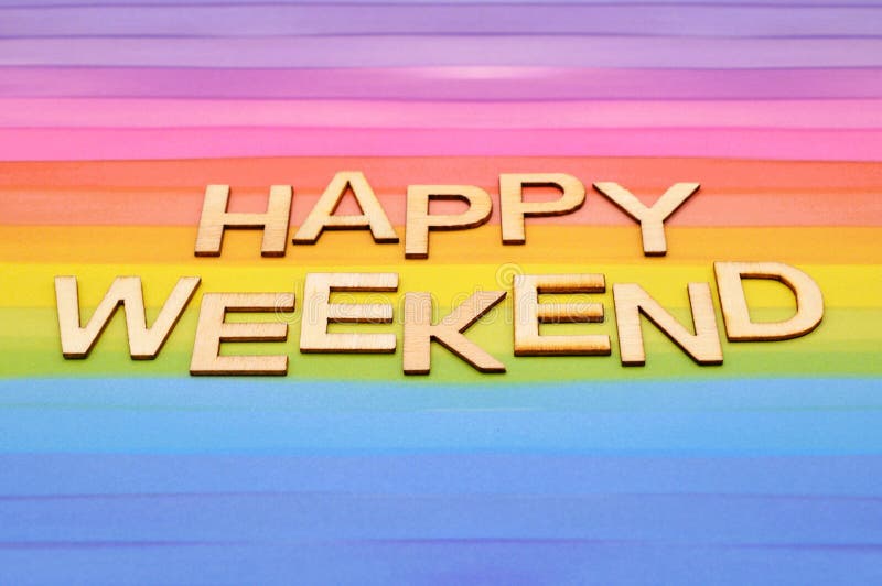 Happy weekend write stock illustration. Illustration of colorful ...