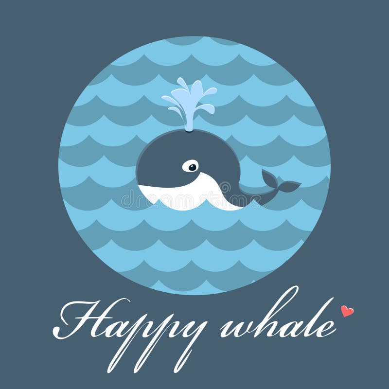 Happy Whale. Vector Illustration Stock Vector - Illustration of graphic ...